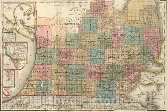 Historic Map : Map of Michigan, 1836 - Vintage Wall Art – Historic Pictoric