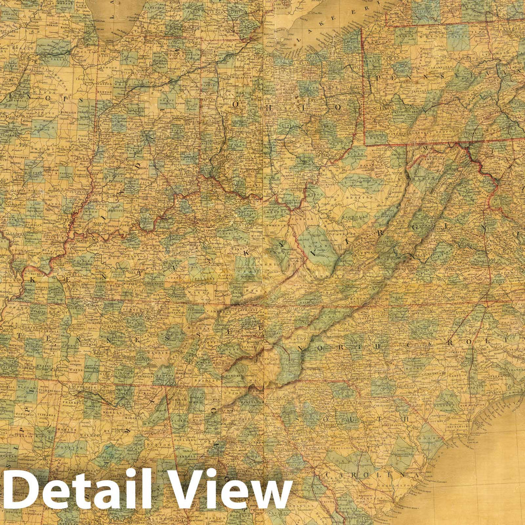 Historic Wall Map : Map of the United States of North America, 1842 ...