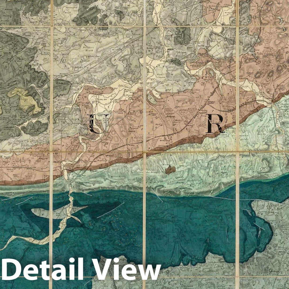 Historic Map : Geologic Atlas Map, 8. Dorking. 1887 - Vintage Wall Art ...