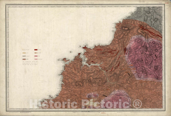 Historic Map : Geologic Atlas Map, 30. Camelford. 1866 - Vintage Wall ...