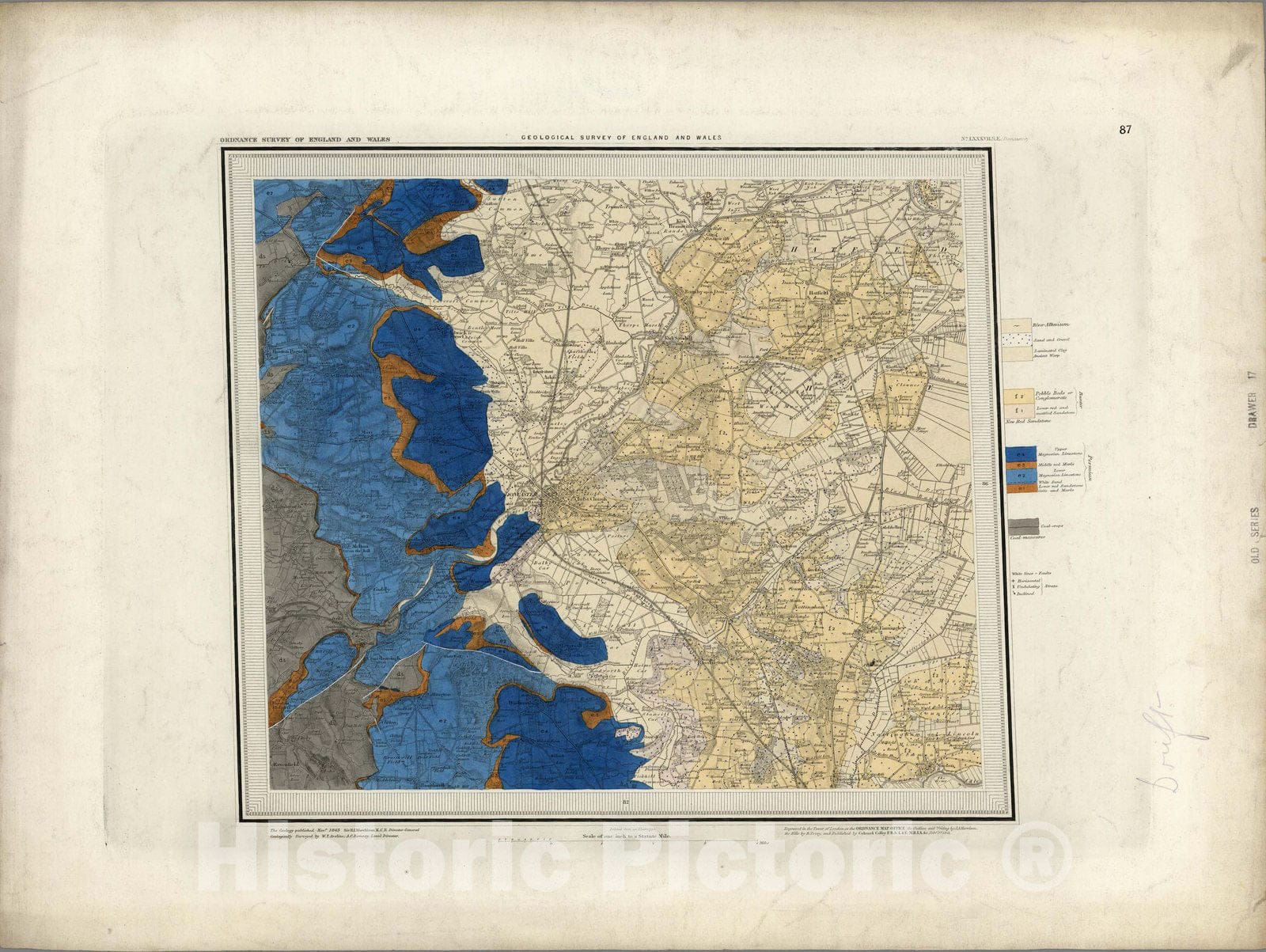 Historic Map : Geologic Atlas Map, 87. Doncaster, SE Quad. 1863 - Vint ...