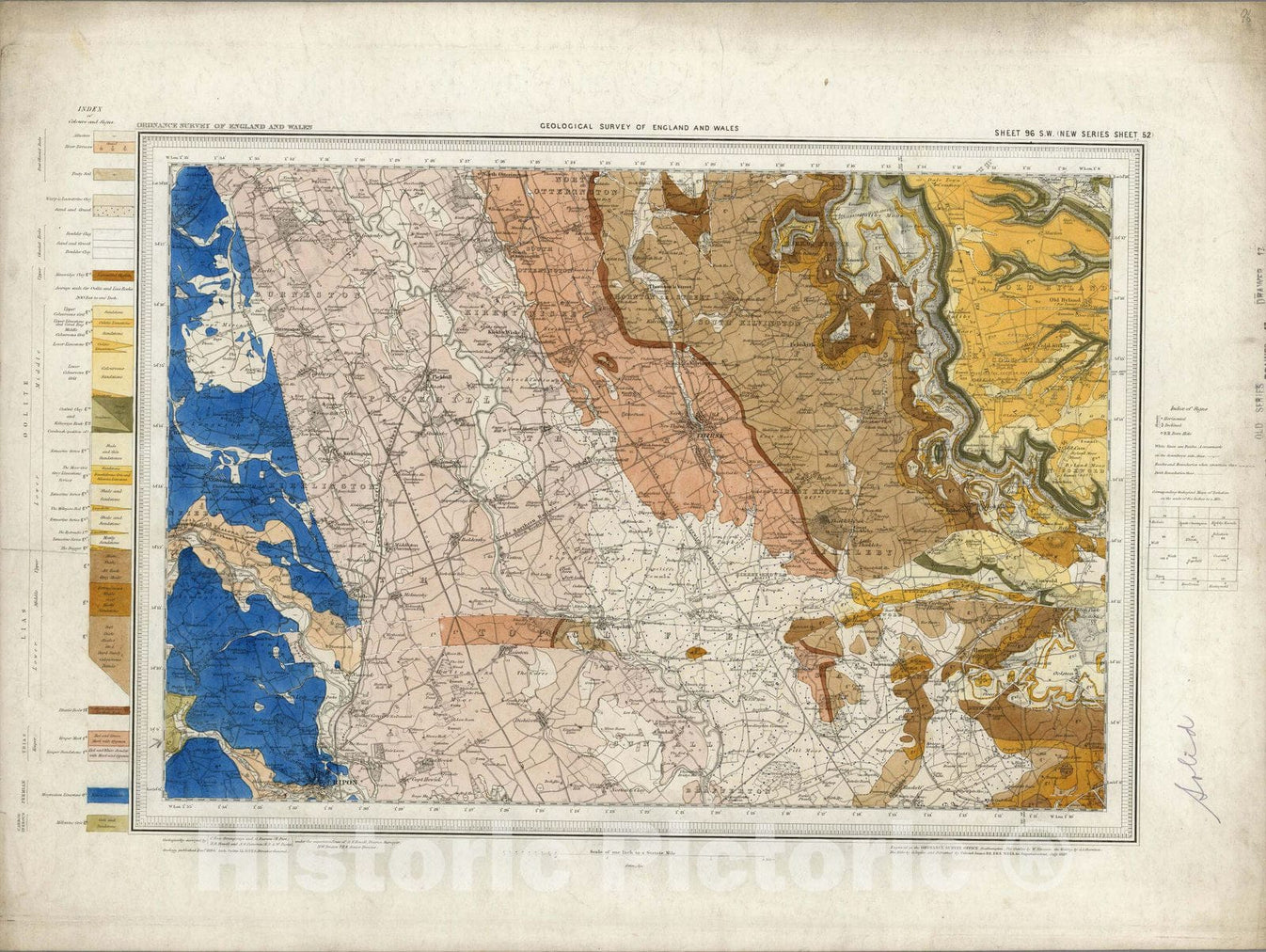Historic Map : Geologic Atlas Map, 96. Thrisk, Helmsley, SW Quad. 1884 ...