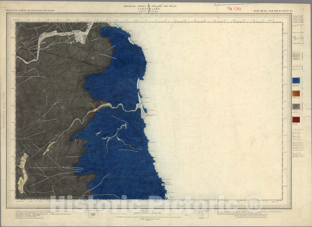 Historic Map : Geologic Atlas Map, 105. Sunderland, North Shields, New ...