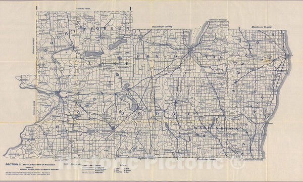 Historic Map : Section 2. Bicycle Road Map of Wisconsin, 1897 - Vintag ...