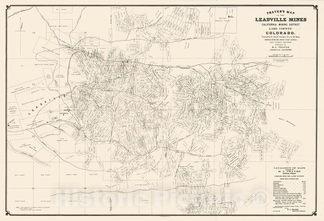 Historic Map - Pocket Map, Leadville Mines California Mining District ...