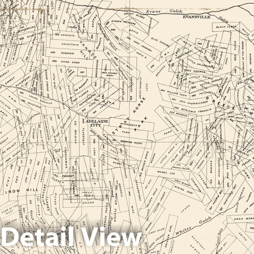 Historic Map - Pocket Map, Leadville Mines California Mining District ...