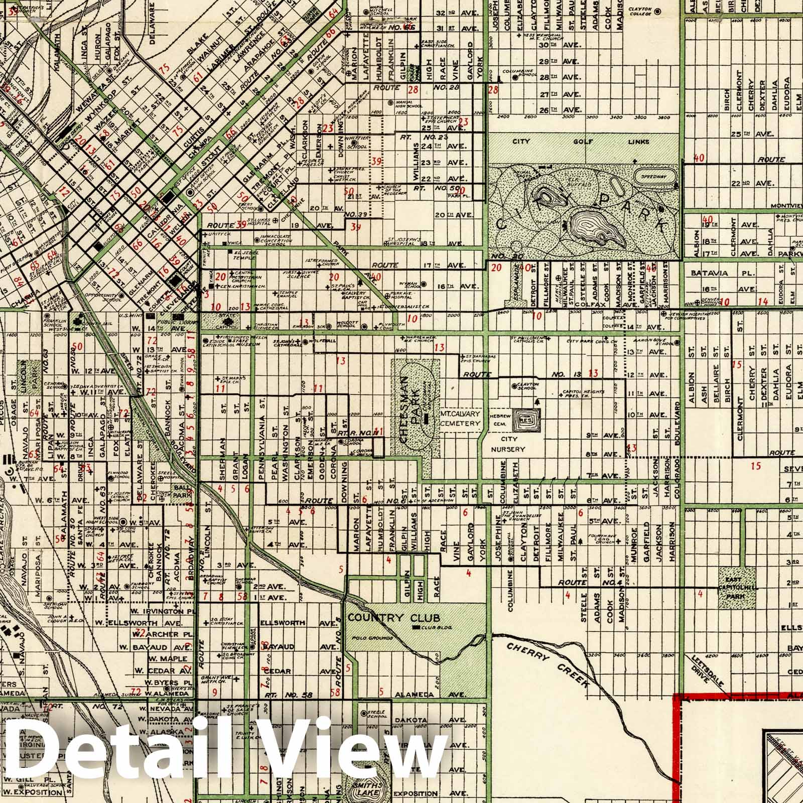 Historic Map : Guide Book, Denver Green Guide 1920 - Vintage Wall Art ...