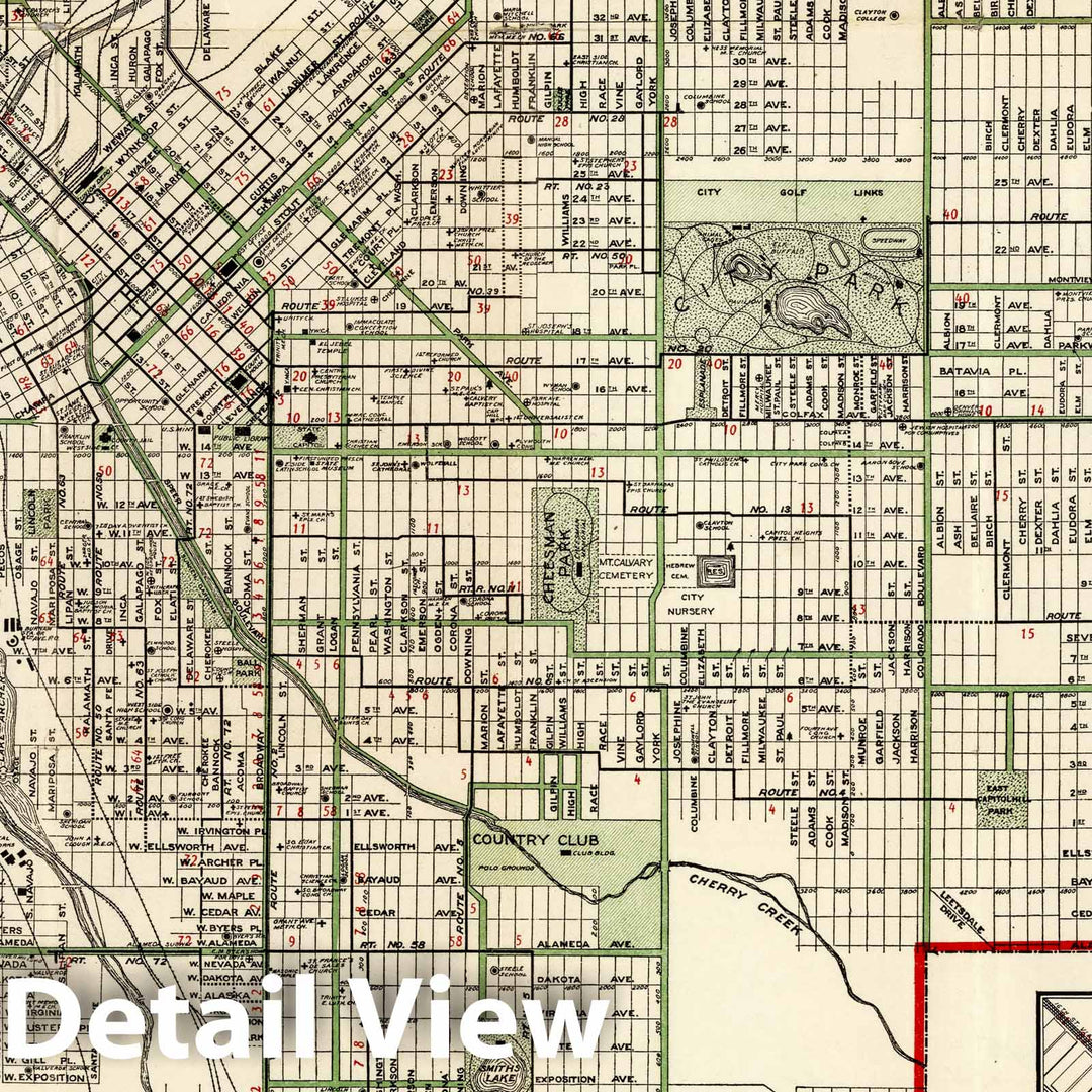 Historic Map : Guide Book, Denver Green Guide 1920 - Vintage Wall Art ...