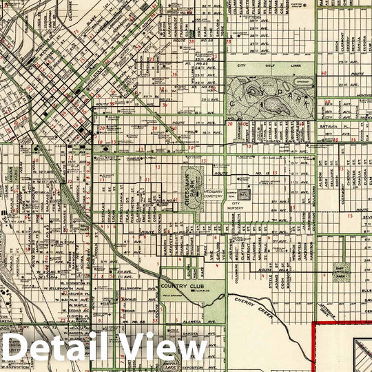 Historic Map : Guide Book, Denver Green Guide 1920 - Vintage Wall Art ...