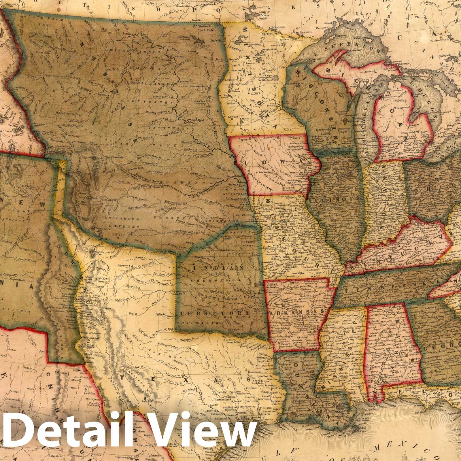 Historic Map : Pictorial Map of The United States, 1849 - Vintage Wall ...