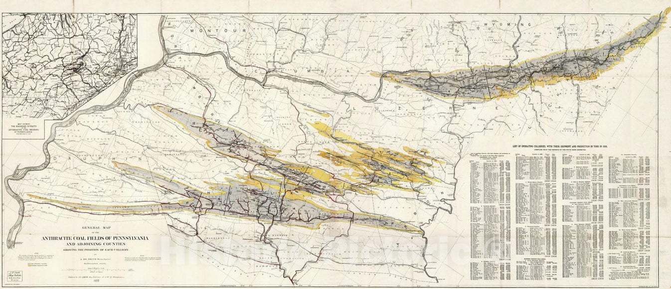 Historic Map : Composite: General Map of The Anthracite Coal Fields of ...