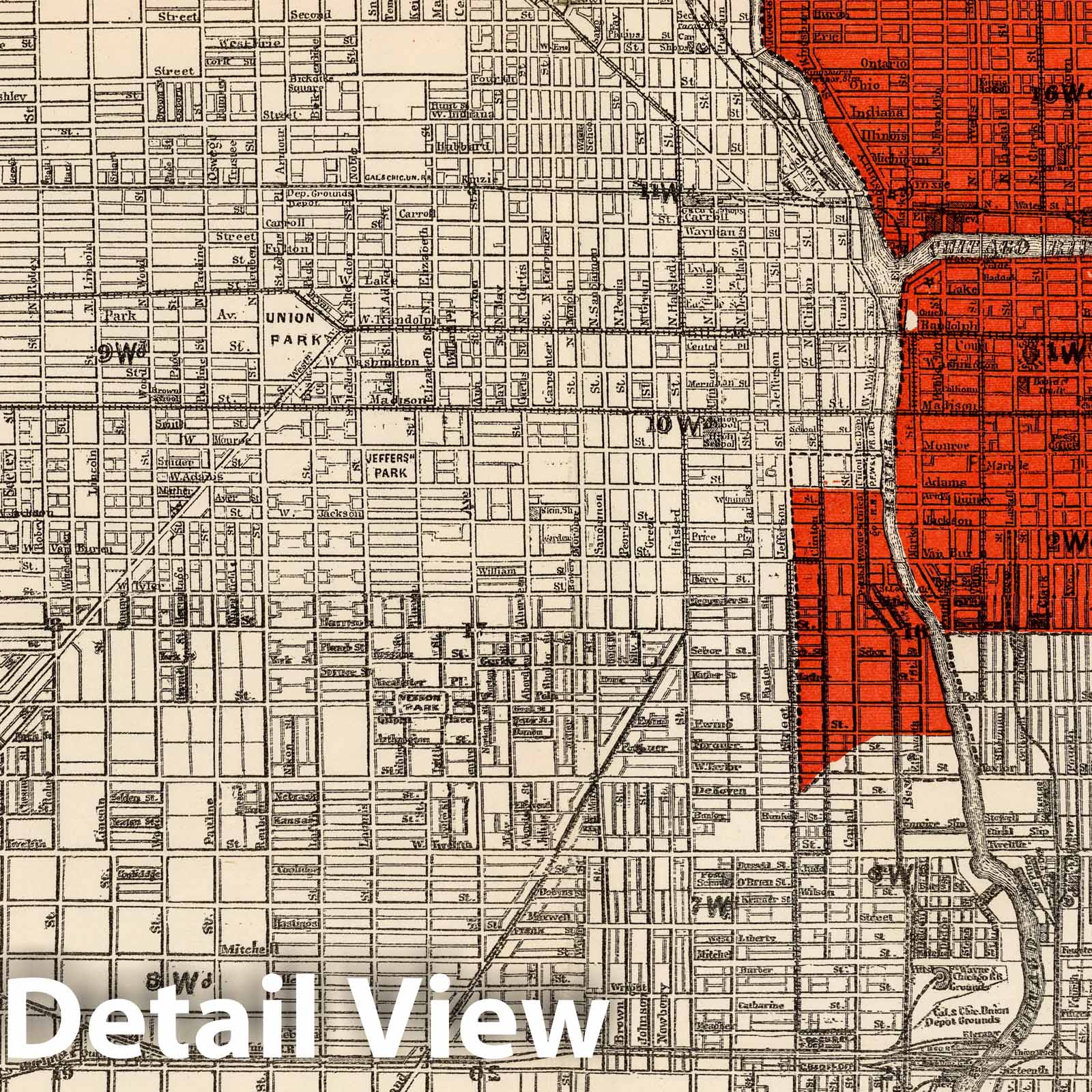 Historic Wall Map : Map of Chicago, 1872 - Vintage Wall Art - Historic ...