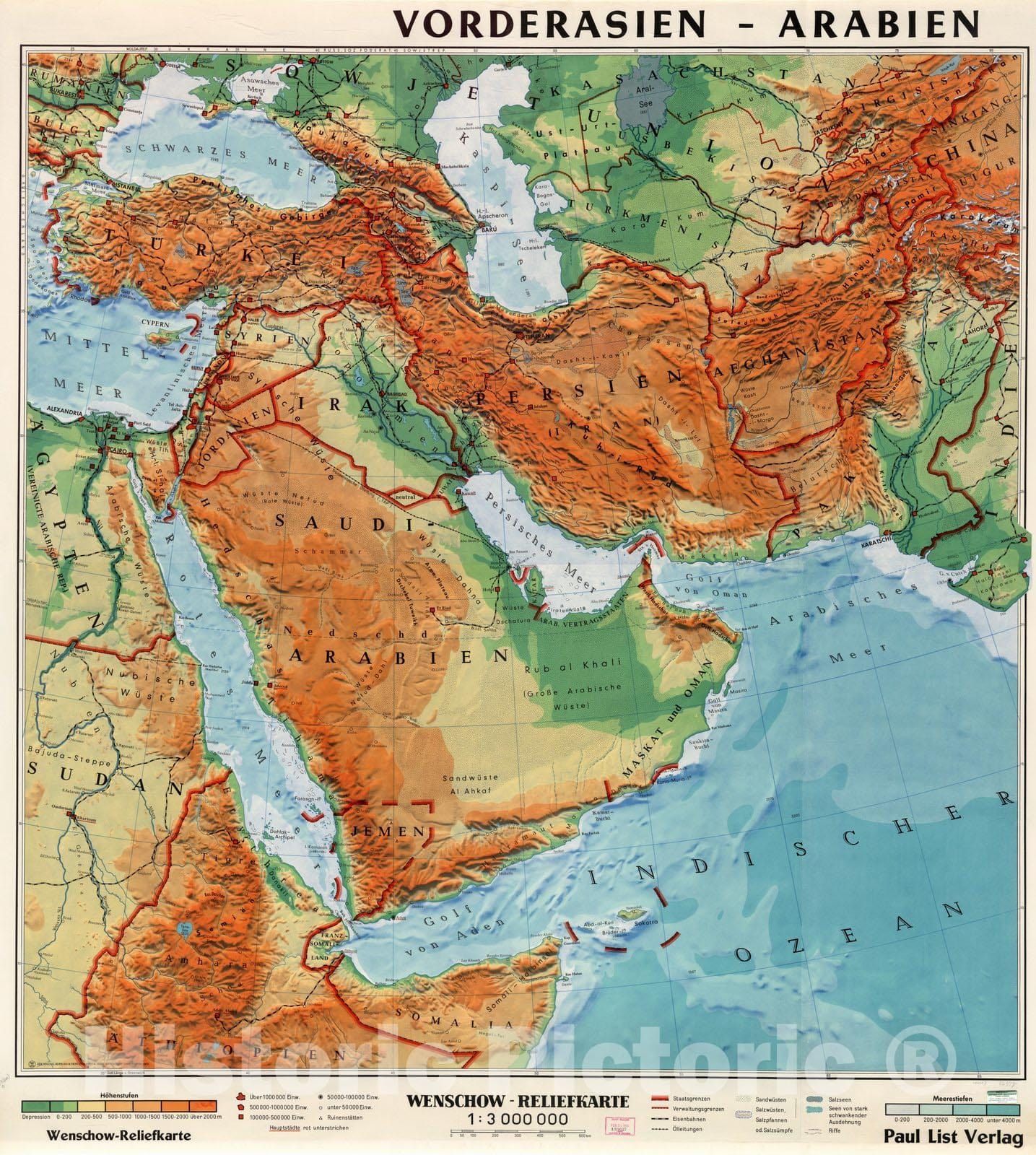Physical Map Of Southwest Asia