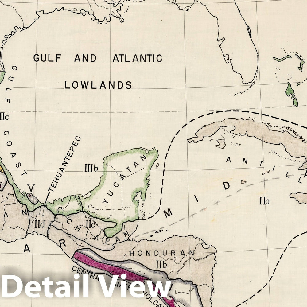 Historic Map : Wall Map, Middle America - Structure 1948 - Vintage Wal ...