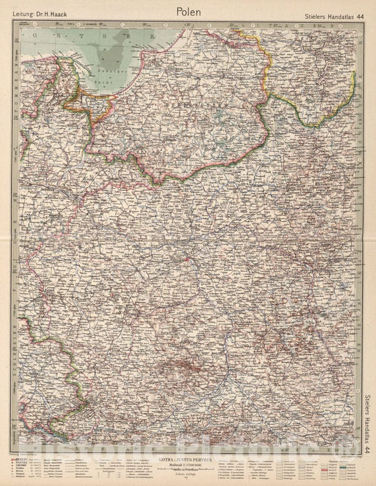 Historic Map : Poland, 44. Polen. Poland, 1925 Atlas , Vintage Wall Ar ...