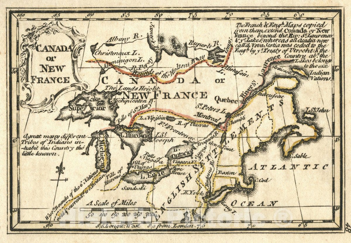 Historic Map : Canada Or New France. Atlas Minimus or a New Set of Poc ...