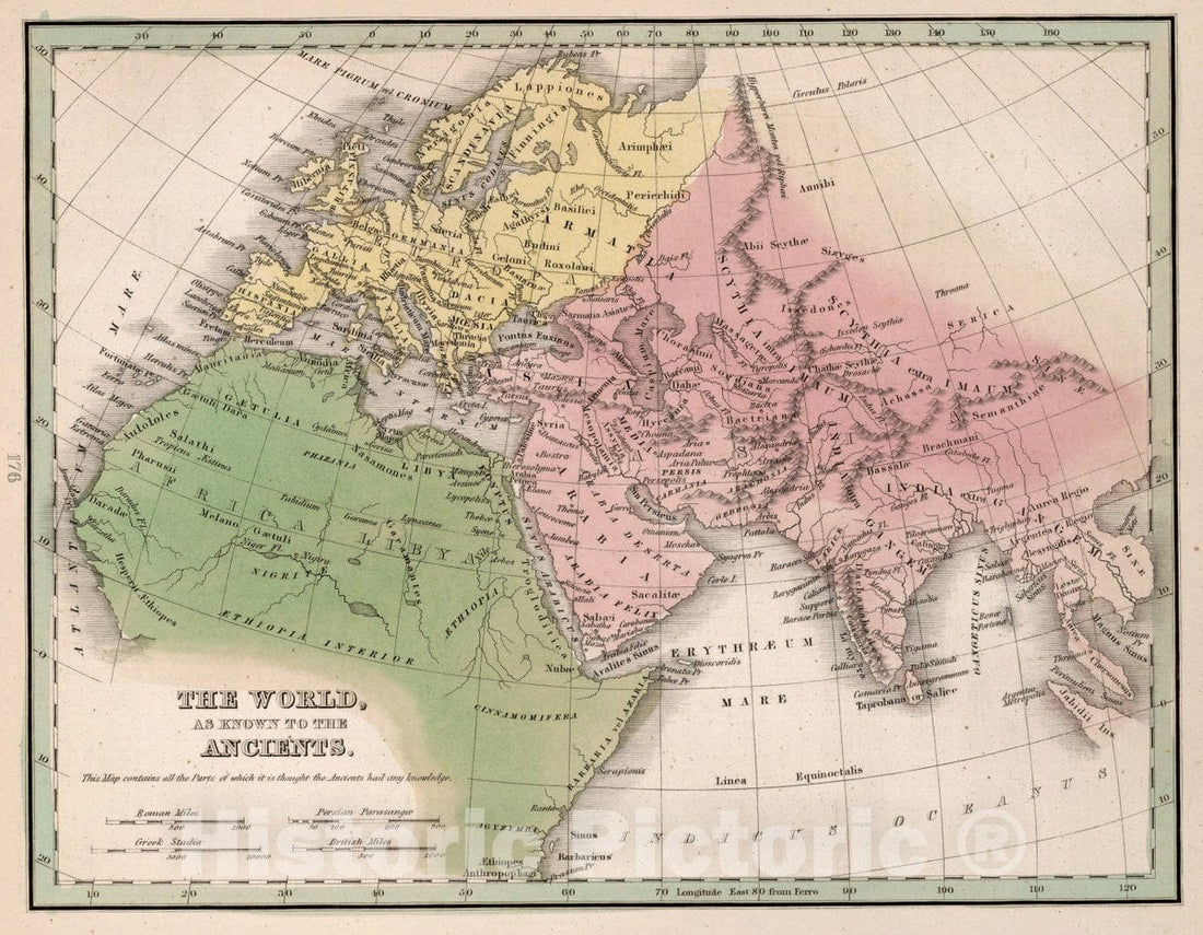 Historic Map : The World, as Known to The Ancients, 1838 Atlas - Vinta ...