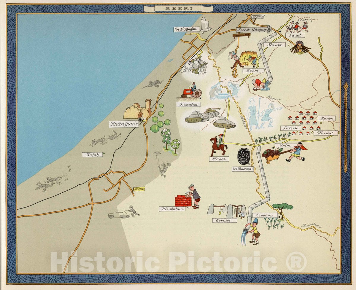 Historic Map : Israel, Beeri. (to accompany) Israel in pictorial maps ...