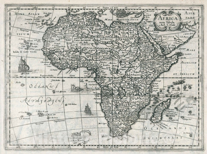 Historic Map : Africae nova Tabula. Auct. J. Hondio, 1636 Atlas - Vint ...