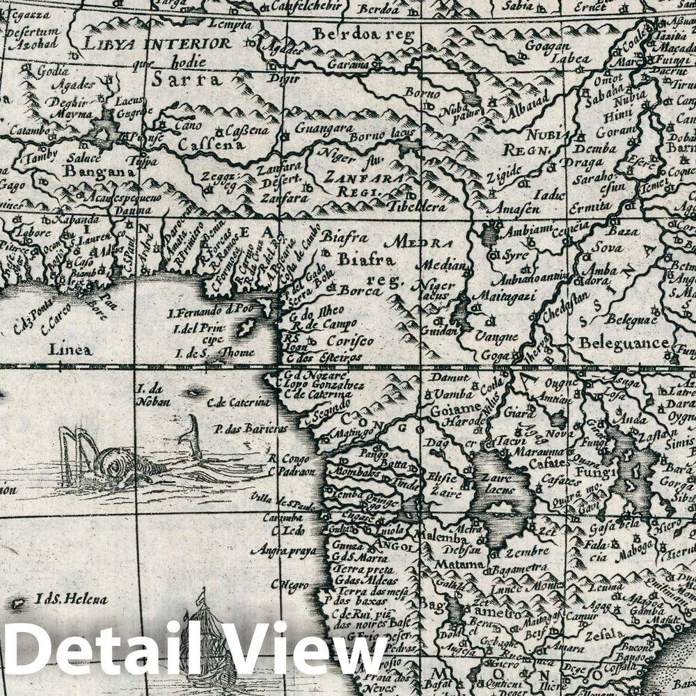 Historic Map : Africae nova Tabula. Auct. J. Hondio, 1636 Atlas - Vint ...
