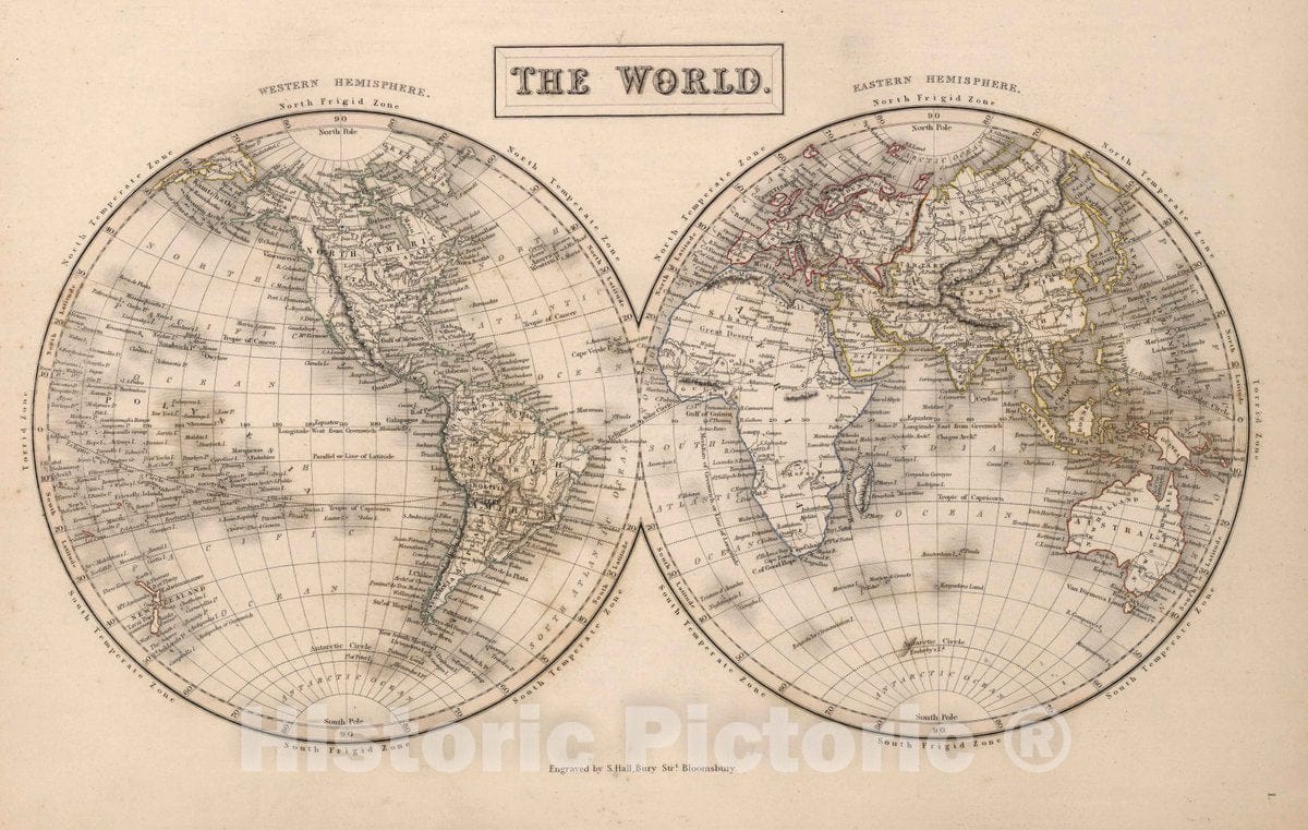 Historic Map : 1841 Historical The World. - Vintage Wall Art – Historic ...