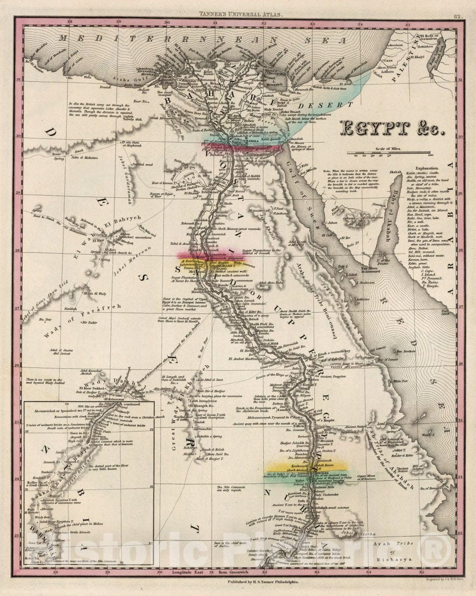 Historic Map : Egypt, 1836 Vintage Wall Art – Historic Pictoric