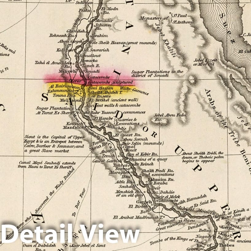 Historic Map : Egypt, 1836 Vintage Wall Art - Historic Pictoric