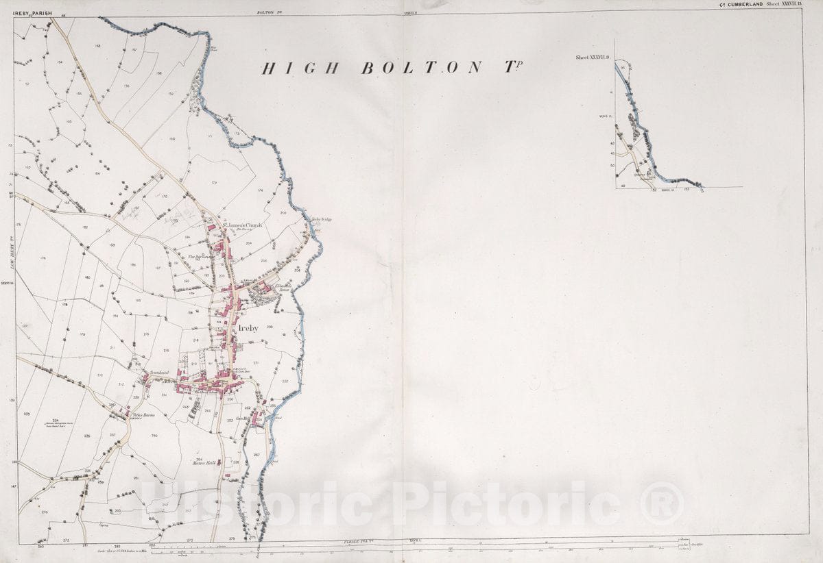 Historic Map : Ireby Parish. Co. Cumberland. Sheet XXXVII.13. Sheet XX ...