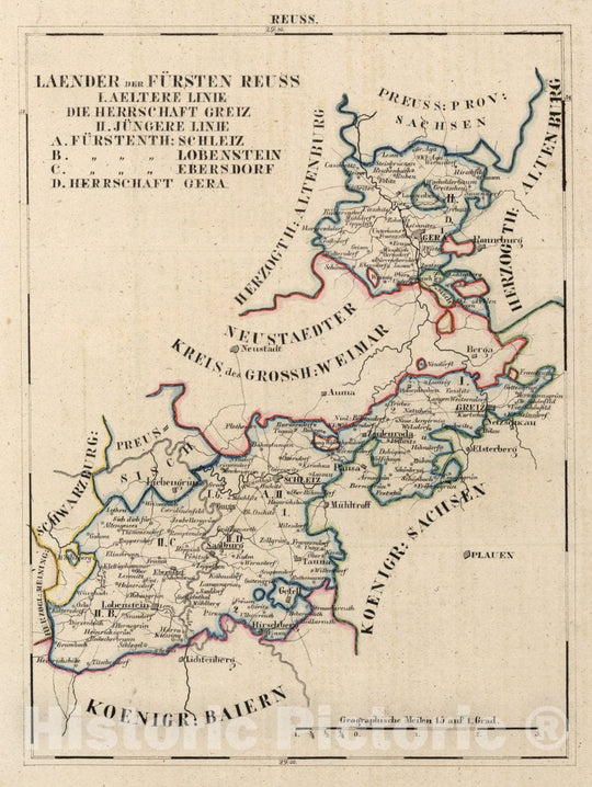 Historic Map : Germany, V.2:6-10:VIII. Parts: XVIII. Reuss. Laender de ...
