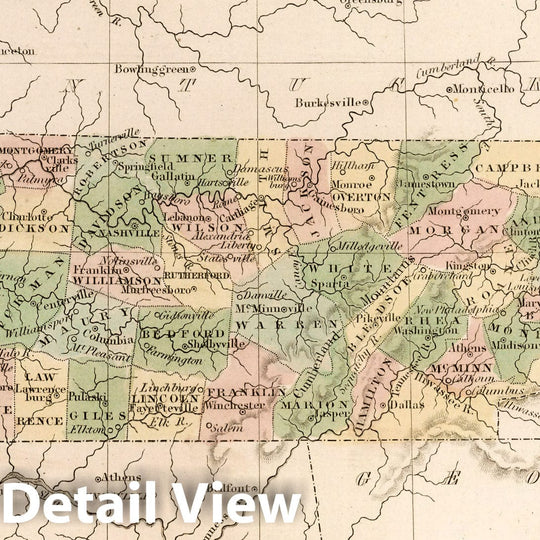 Historic Map : Tennessee. A Comprehensive Atlas, Geographical, Histori ...