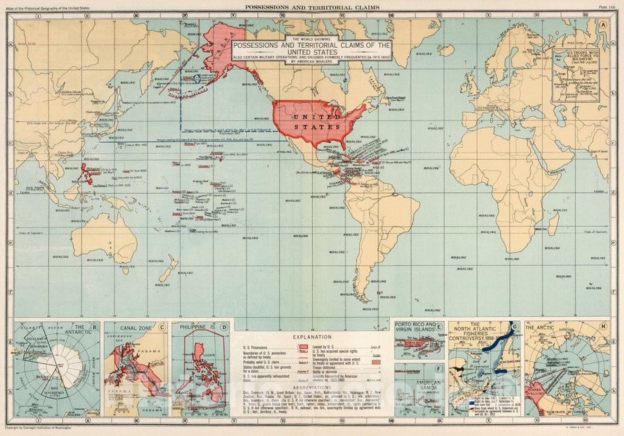Historic Map : Plate 166. Possessions and Territorial Claims, 1815-191 ...