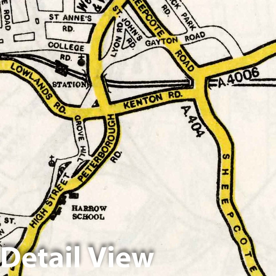 Historic Map : Harrow on The Hill, 1941 Military Atlas - Vintage Wall ...