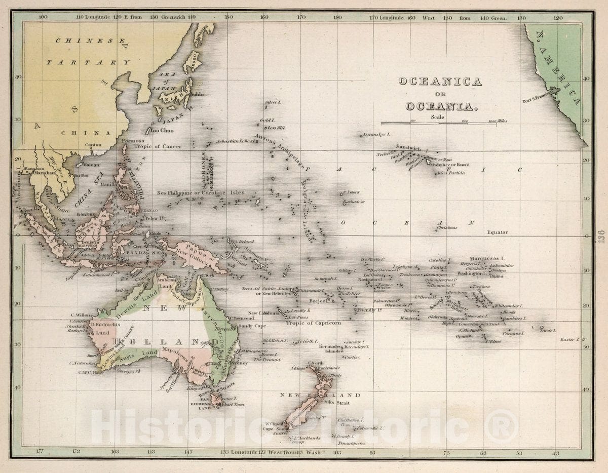 Historic Map : Oceanica or Oceania. A Comprehensive Atlas, Geographica ...