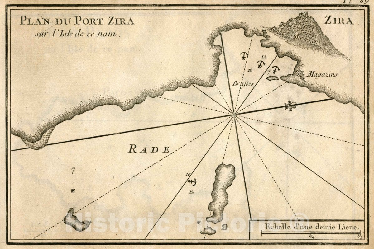 Historic Map : Zira (Greece), Pl. 89. Zira, 1764 Chart , Vintage Wall ...