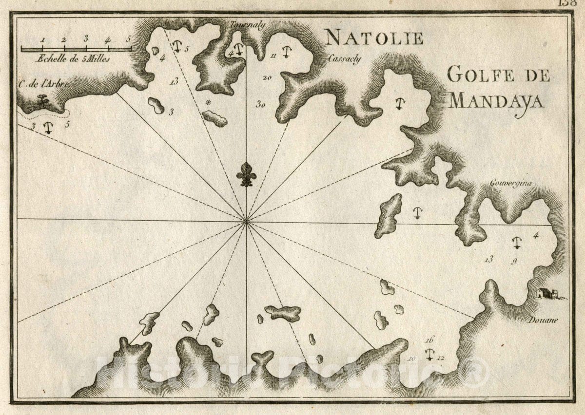 Historic Map : Pl. 158. Gulf of Mandaya, Turkey, 1764 Chart - Vintage ...