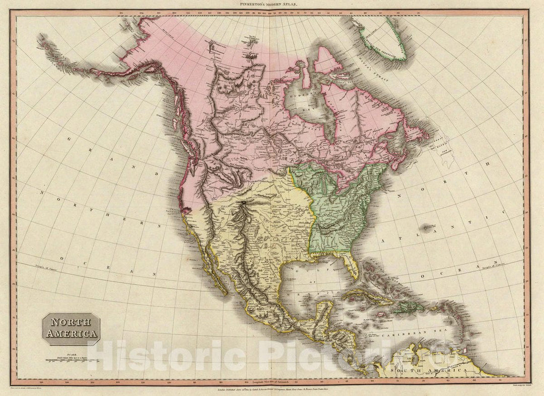 Historic Map : North America., 1815, Vintage Wall Decor – Historic Pictoric