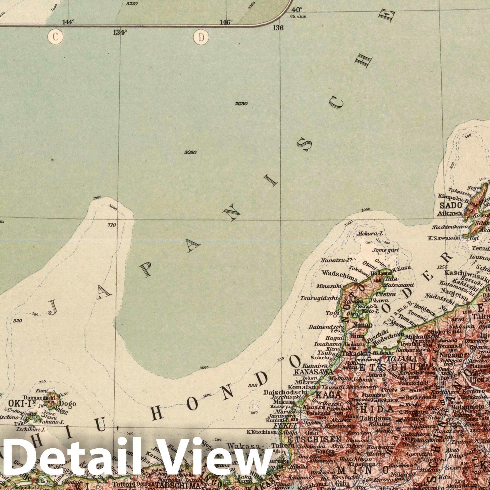 Historic Map : 77. Japan, 1925 Atlas - Vintage Wall Art - Historic Pictoric