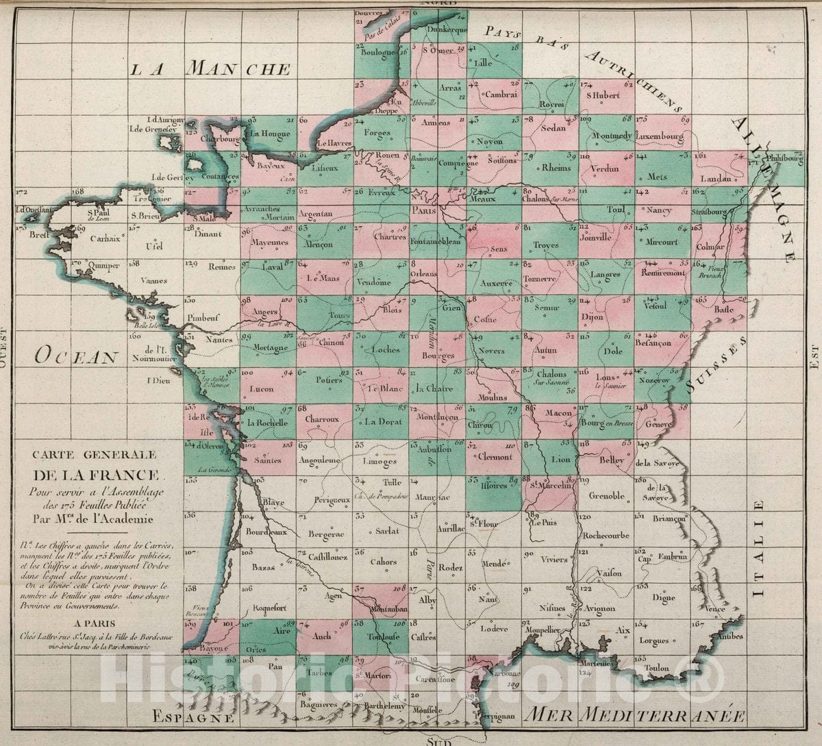 Historic Map : France, Carte Generale de la France, 1804 Atlas , Vinta ...