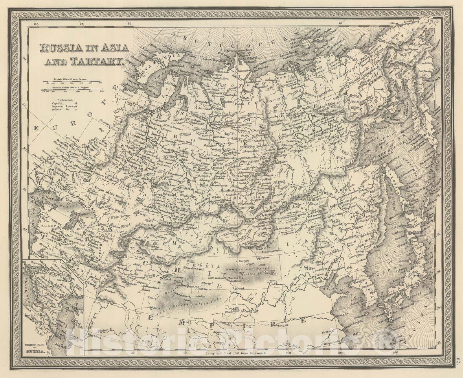 Historic Map : 1848 Russia In Asia and Tartary. - Vintage Wall Art ...