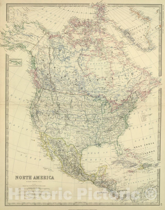 Historic Map : 1879 North America : Vintage Wall Art – Historic Pictoric