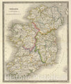 Historic Map : 1844 Ireland. - Vintage Wall Art – Historic Pictoric