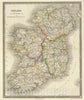 Historic Map : 1844 Ireland. - Vintage Wall Art - Historic Pictoric