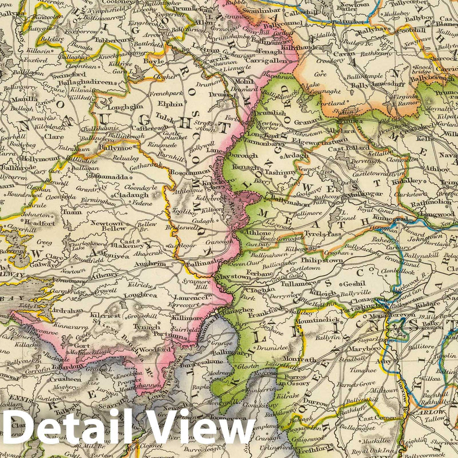 Historic Map : 1844 Ireland. - Vintage Wall Art – Historic Pictoric