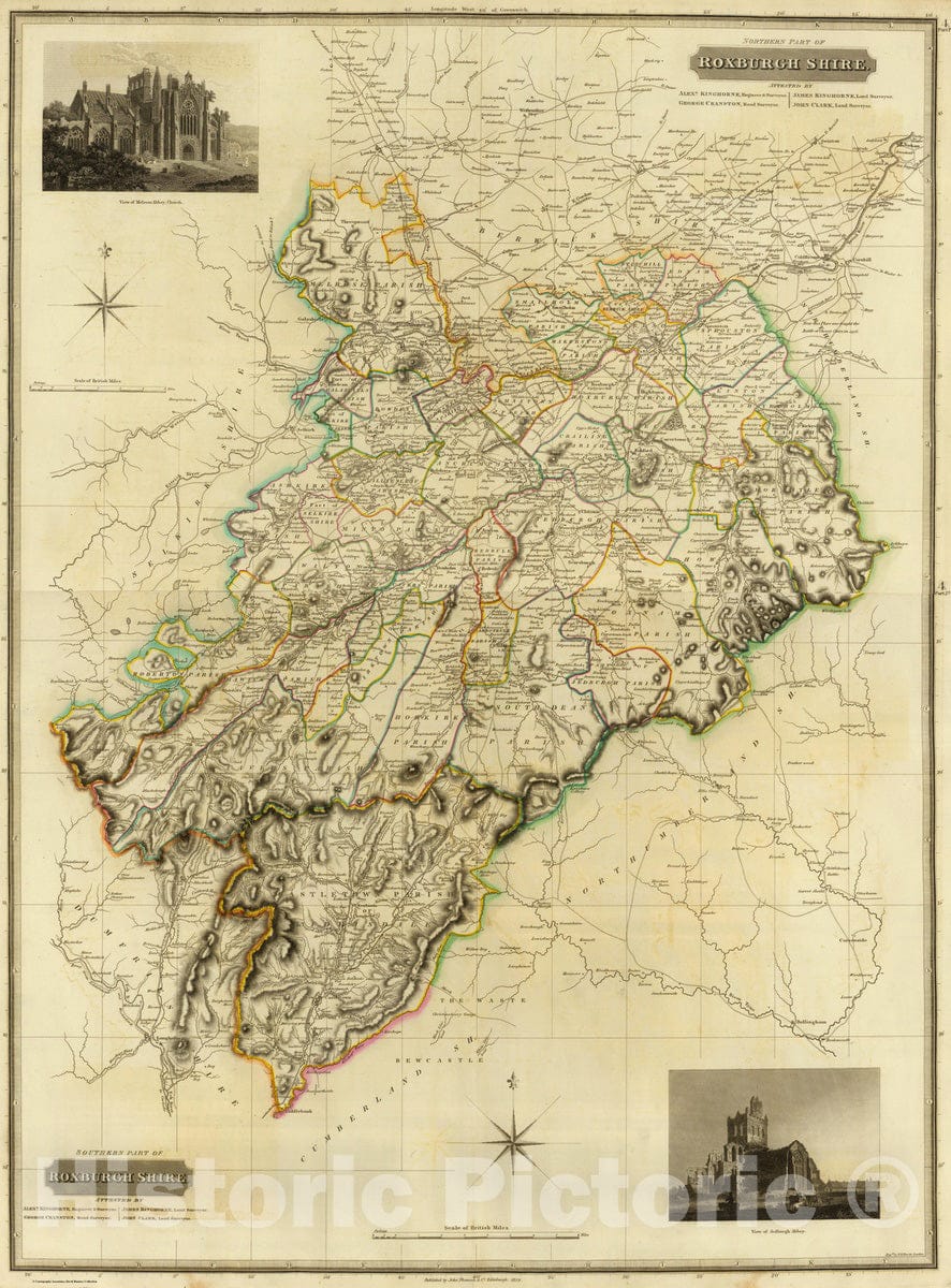 Historic Map : National Atlas - 1832 Composite: Roxburgh Shire. - Vint ...