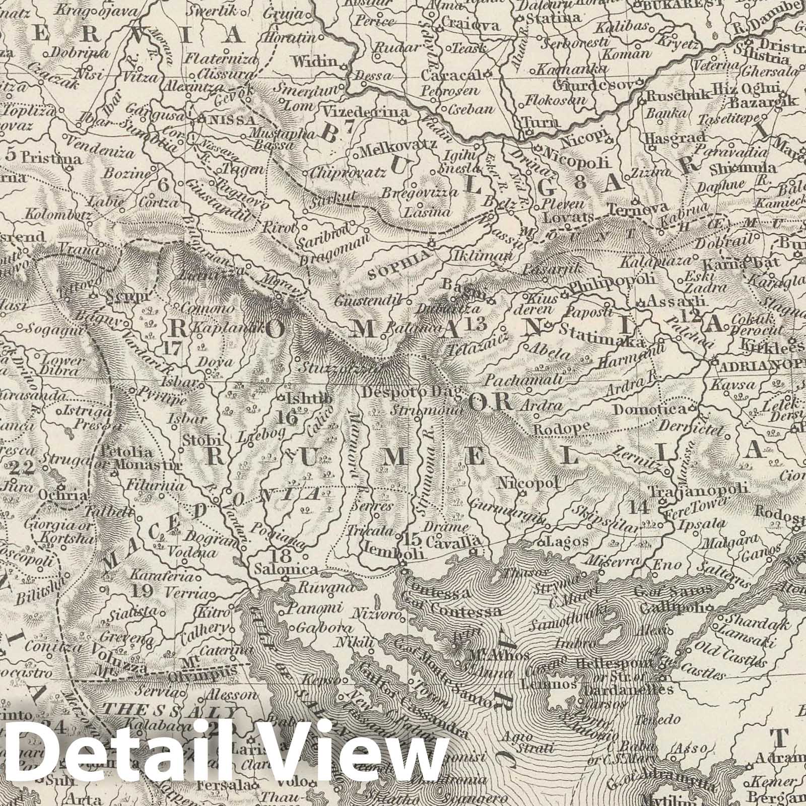 Historic Map : 1848 Turkey In Europe. v1 - Vintage Wall Art – Historic ...
