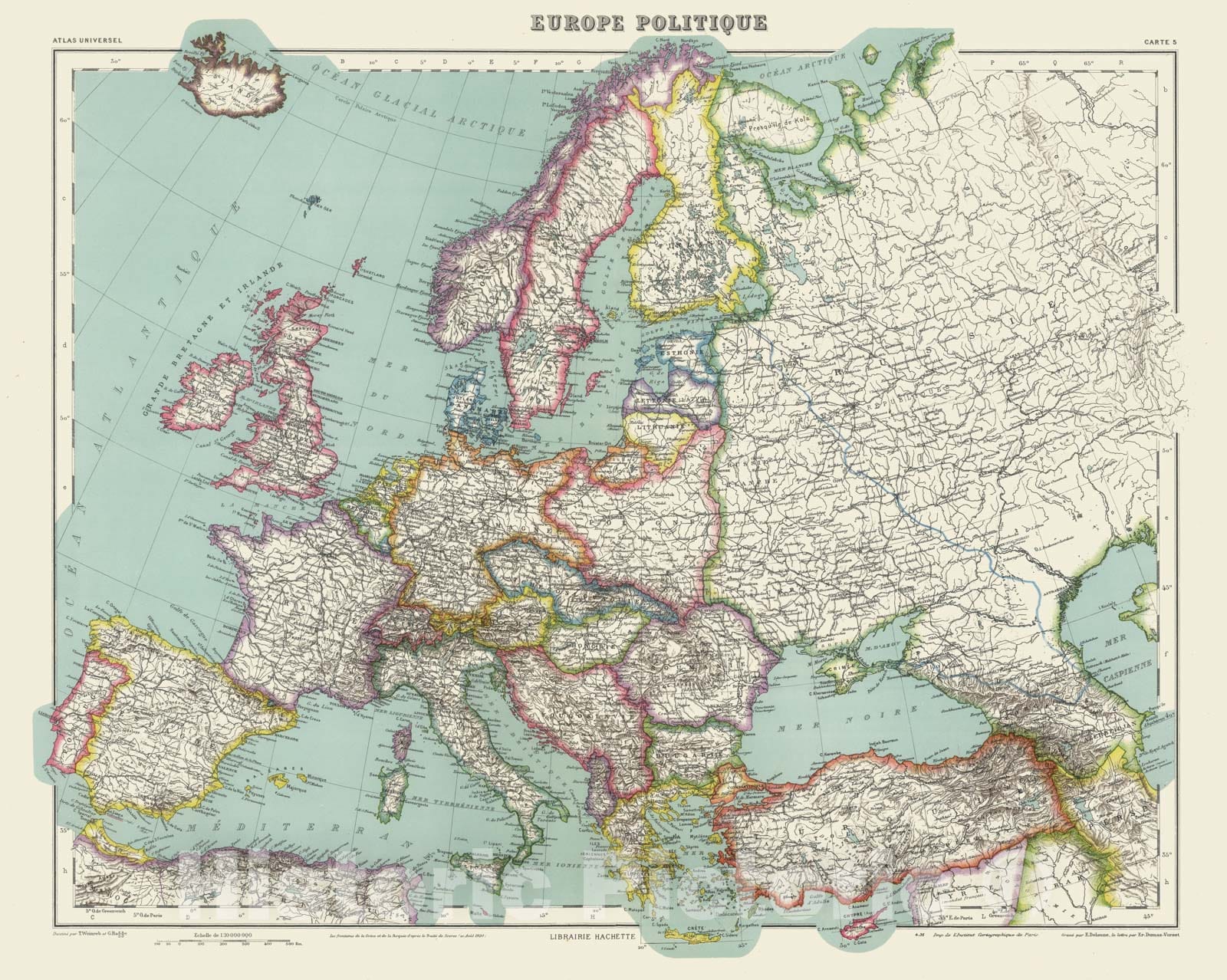 Historic Map - 1936 Europe Politique. - Vintage Wall Art – Historic ...