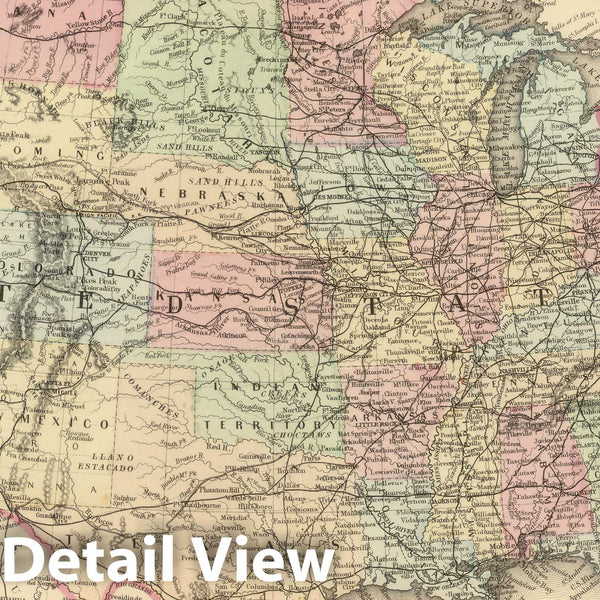 Historic Map : 1884 United States : Vintage Wall Art - Historic Pictoric