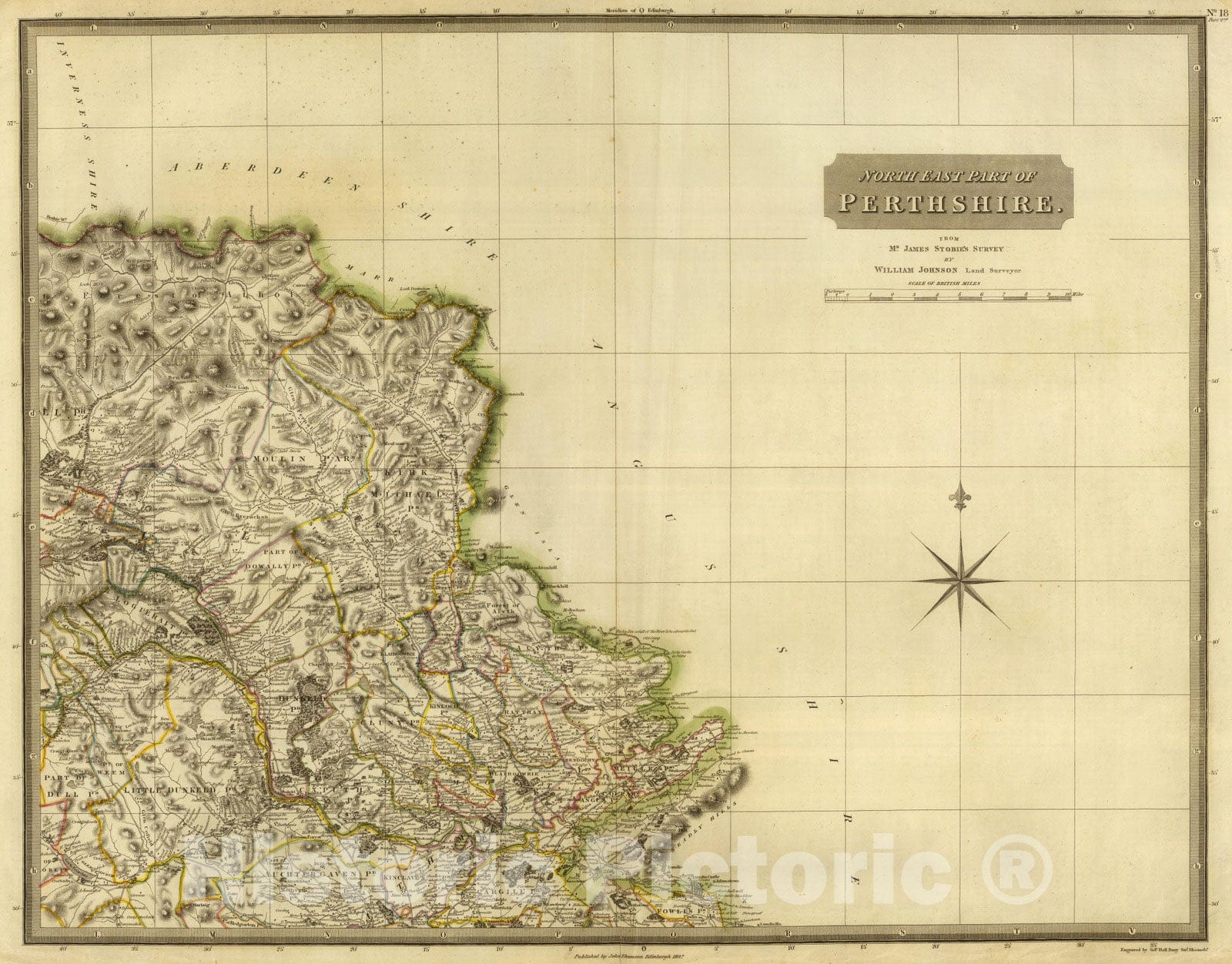 Historic Map : Scotland, 1832 Perthshire NE. , Vintage Wall Art ...