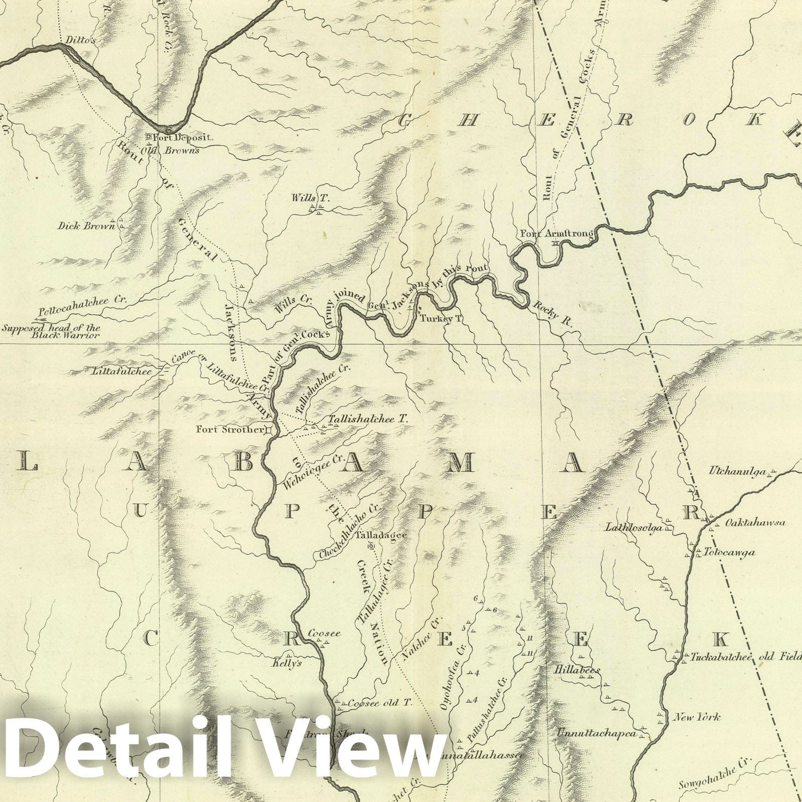 Historic Map : 1824 Map of the Country belonging to the Cherokee and C ...