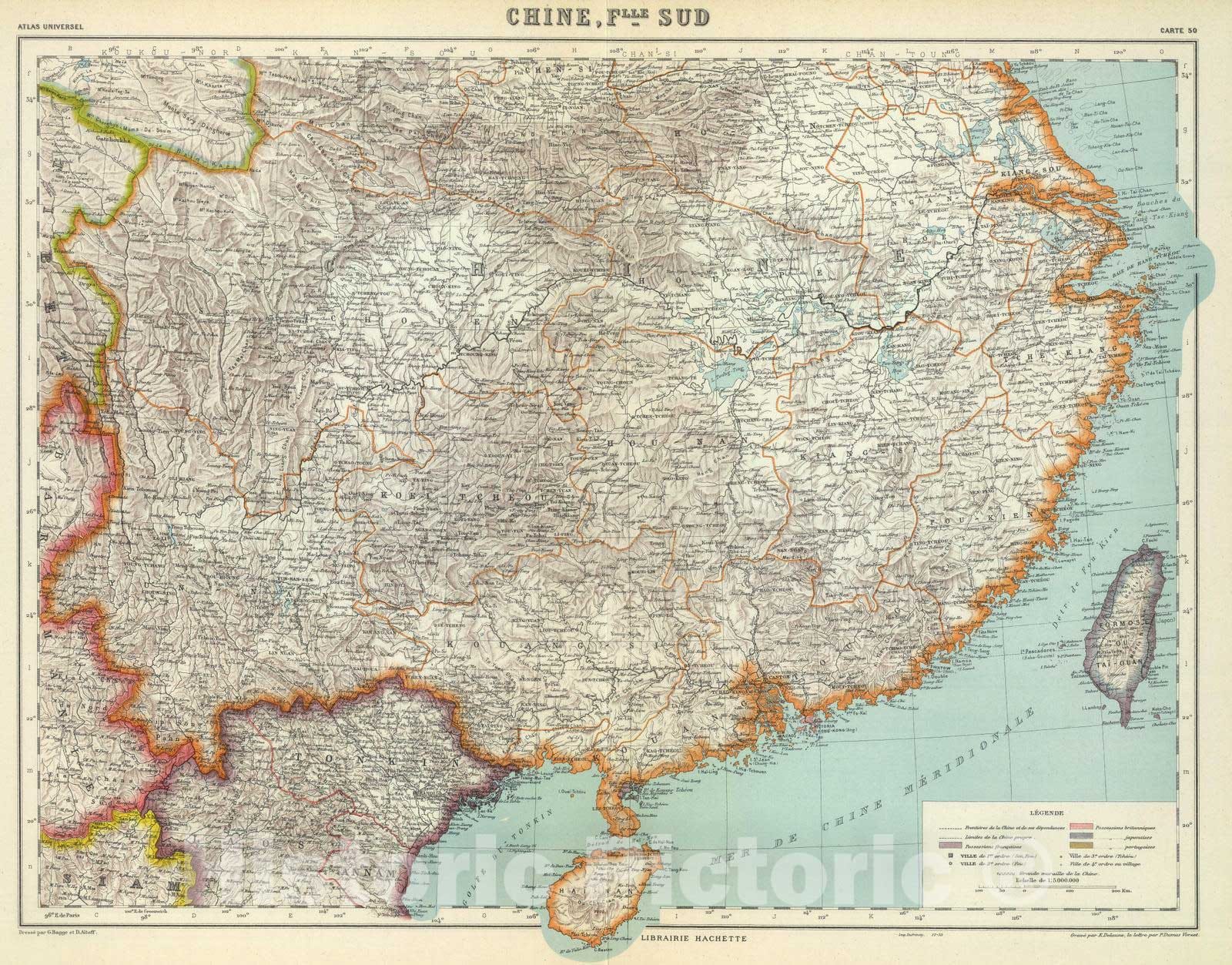 Historic Map : China; Mongolia, 1935 China, Flle. Sud. , Vintage Wall ...